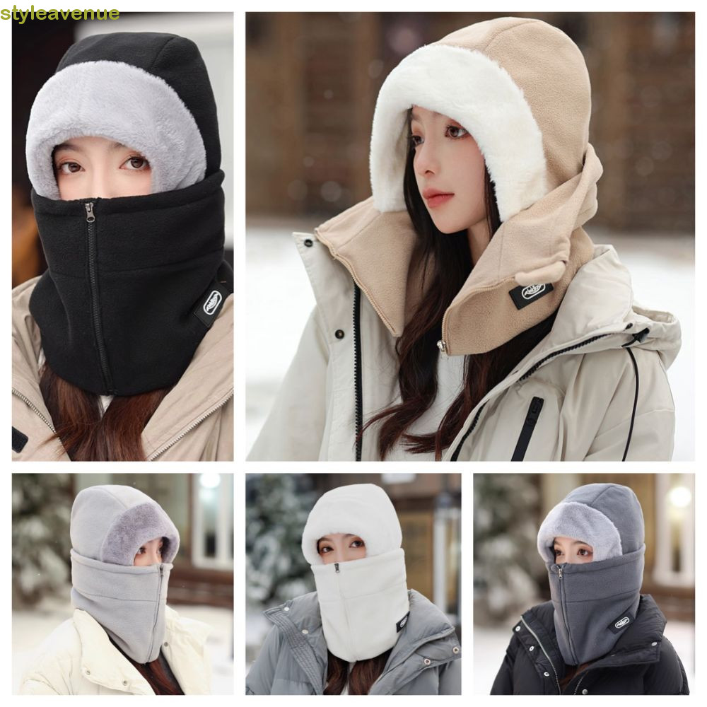 Styleavene ฤดูหนาว Balaclavas หมวก, หนา Windproof Plush Neckerchief ...