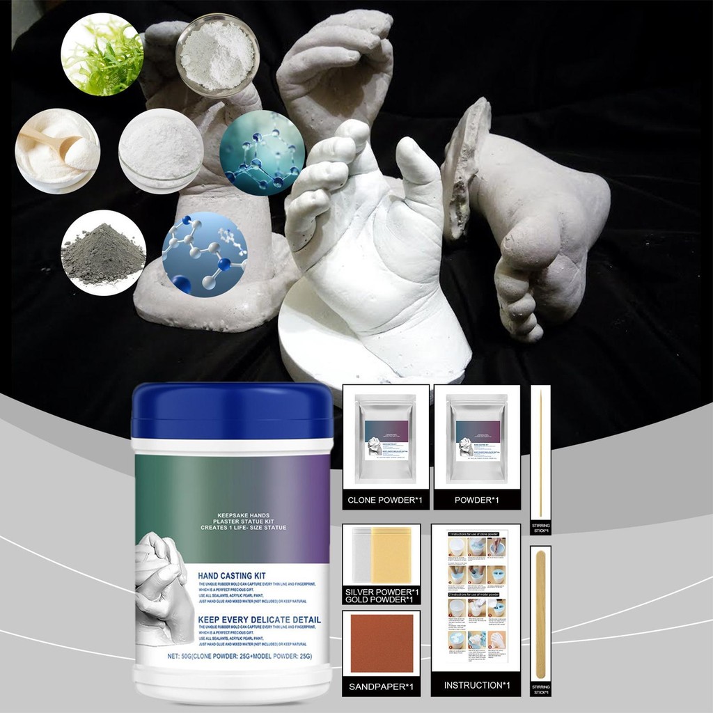 Hand Casting Kit คู่ Alginate Molding Powder Plaster รูปปั้น 3D Molding ...