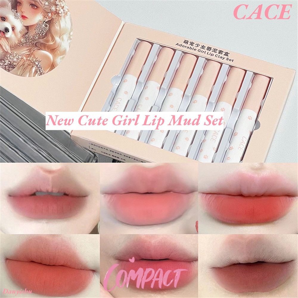 New Cute Girl Lip Mud SetCACE Lip Mud Set Matte Velvet Lip Glaze Not ...