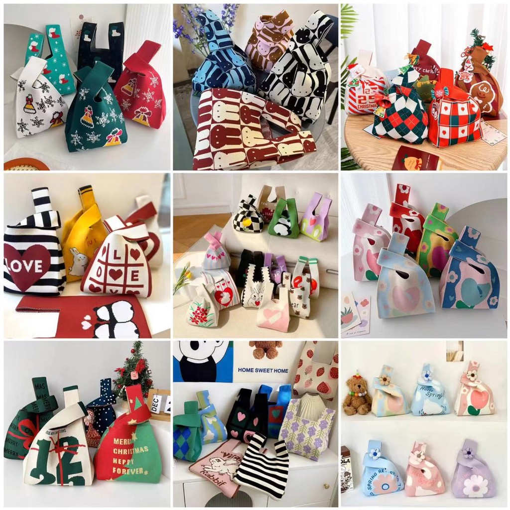 shiny girl: พร้อมส่งไทย:กระเป๋าถือลําลอง ผ้าถัก ลายสก๊อต แฮนด์เมด ZB136 ...