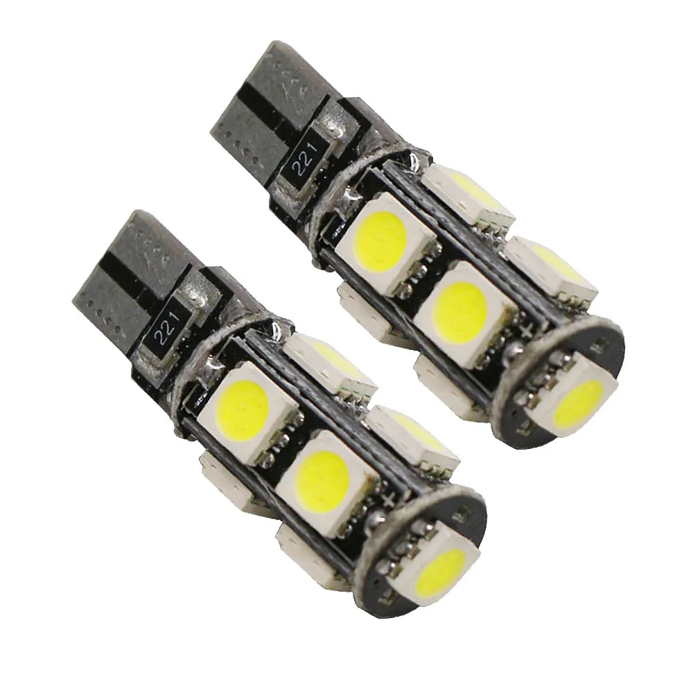 2pcs T10 194 168 5050 9SMD W5W LED Canbus เปลี่ยนหลอดไฟสําหรับรถยนต์โดมอ่านป้ายทะเบียนไฟ ...