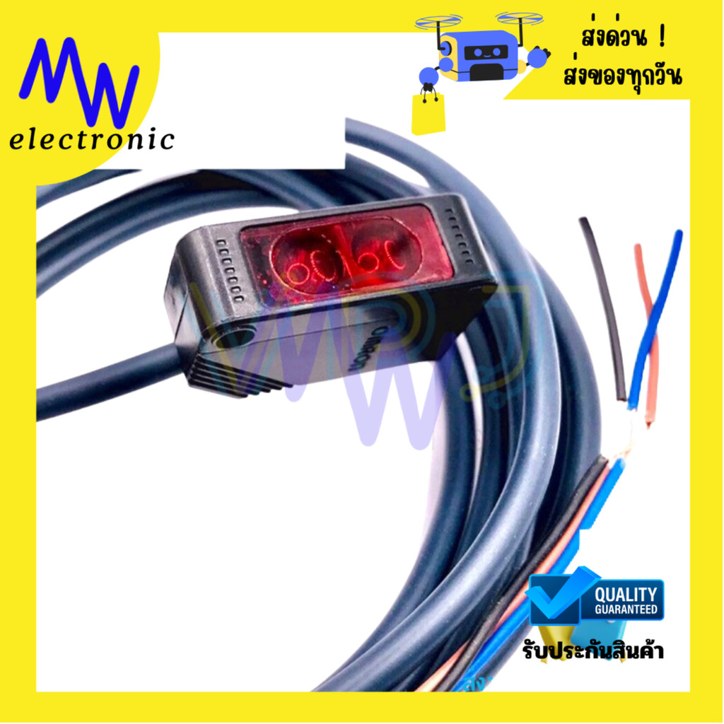 E3Z-D81 เซนเซอร์ตรวจจับวัตถุ PNP ระยะจับ 1 เมตร 3 สาย 12-24VDC | Shopee Thailand