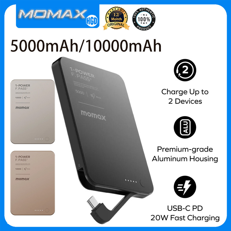 Momax 1-Power F.Pass + Magnetic Wireless Power Bank 5000mAh 10000mAh สายเคเบิลในตัว 20W 30W Fast ...