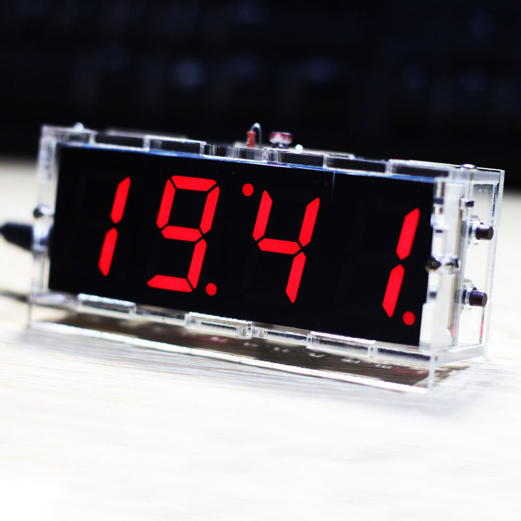 4-Digit Digital LED Clock Temperature Date Time Display with ...