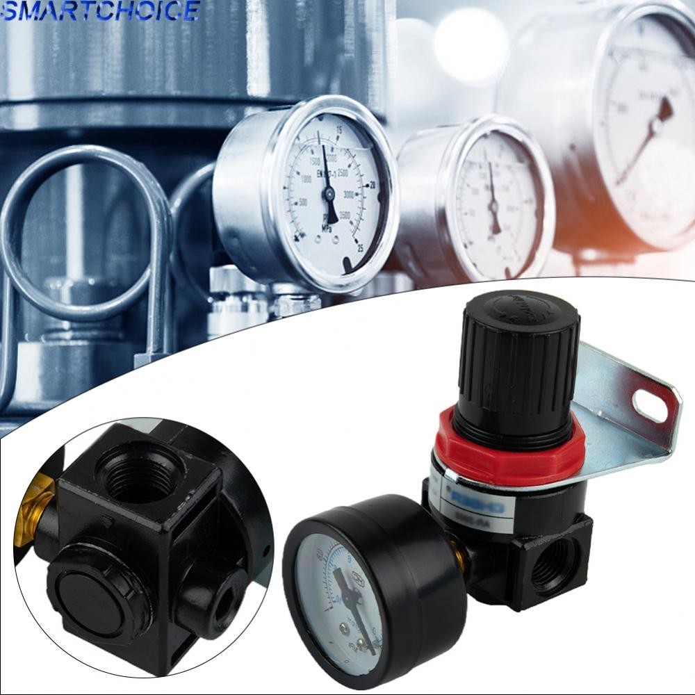 Pressure Regulator 1/4\" Npt Black G1/4 Connection Thread Gauge ...