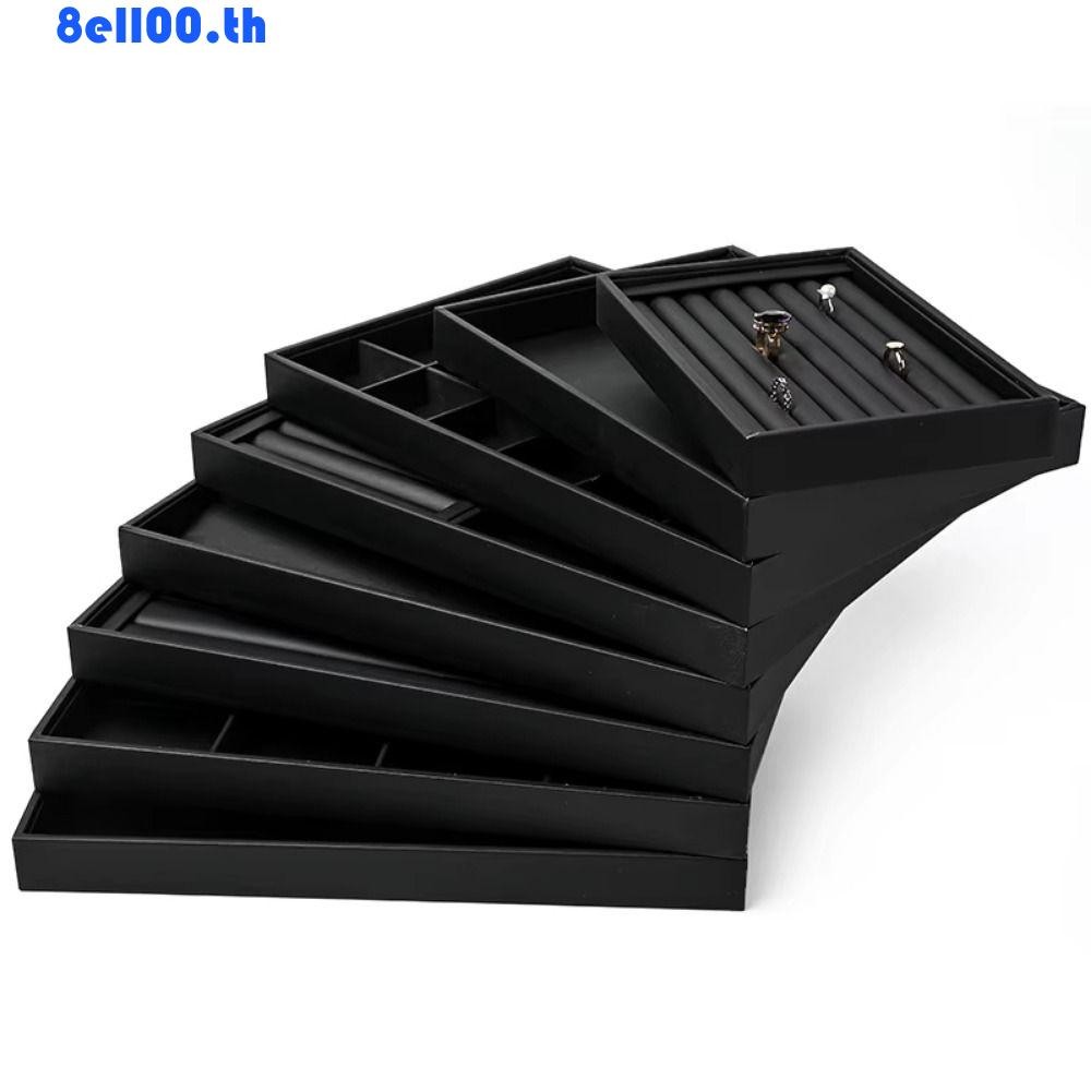 Darnellya ถาดแสดงเครื่องประดับ, Stackable Black PU หนังเครื่องประดับพาเลท,พรีเมี่ยมหลายช่อง ...