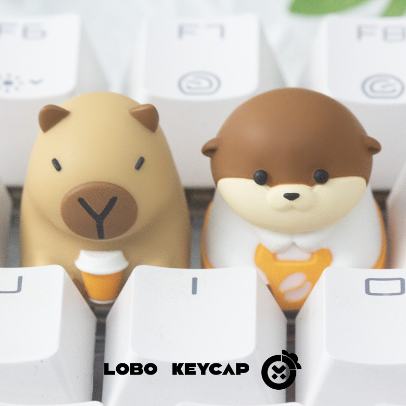 กาแฟ Capybara Keycap น่ารักการ์ตูน MX สวิทช์ 3D Mechanical Handmade เร ...