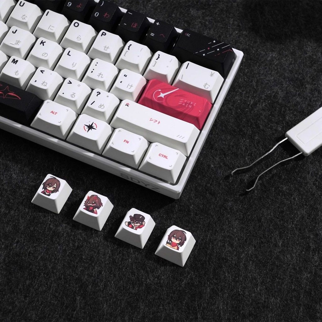 Yuki Aim Keycap โปรไฟล์เชอร์รี่ 100 คีย์ PBT ห้าด้าน Dye Sublimation Wooting คีย์บอร์ดเครื่องกล ...