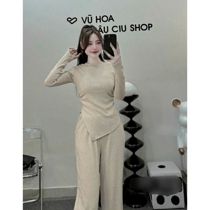 Set SET OF RABBIT WOOL WITH ROLLED WAISTS MIXED WITH 3-COLOR DOWN PANTS ...