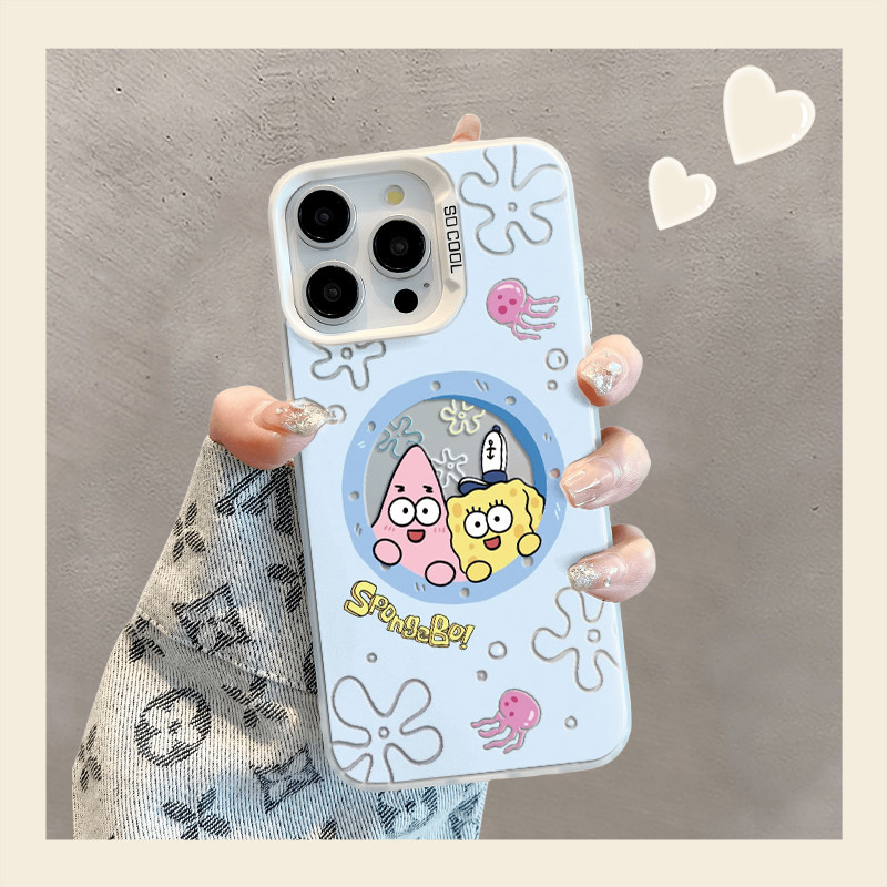 SpongeBob SquarePants ปลอกสำหรับ iPhone 16 15 14 13 12 11 Pro Plus MAX ...