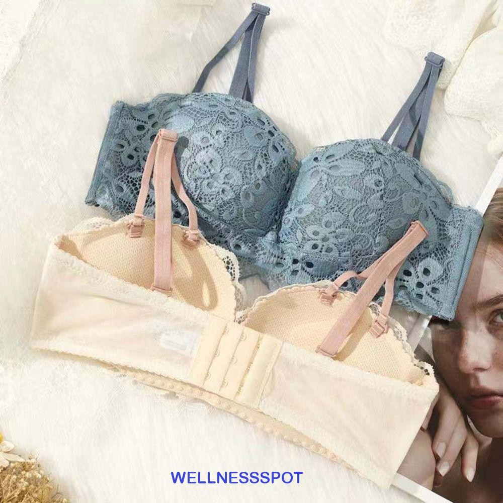 Wellnessspot ลูกไม้ลึก V Bra, ตาข่ายดอกไม้ Thicken เบาะ Bra, แฟชั่นชุดชั้นในเต้านมไม่มีรอยต่อ ...