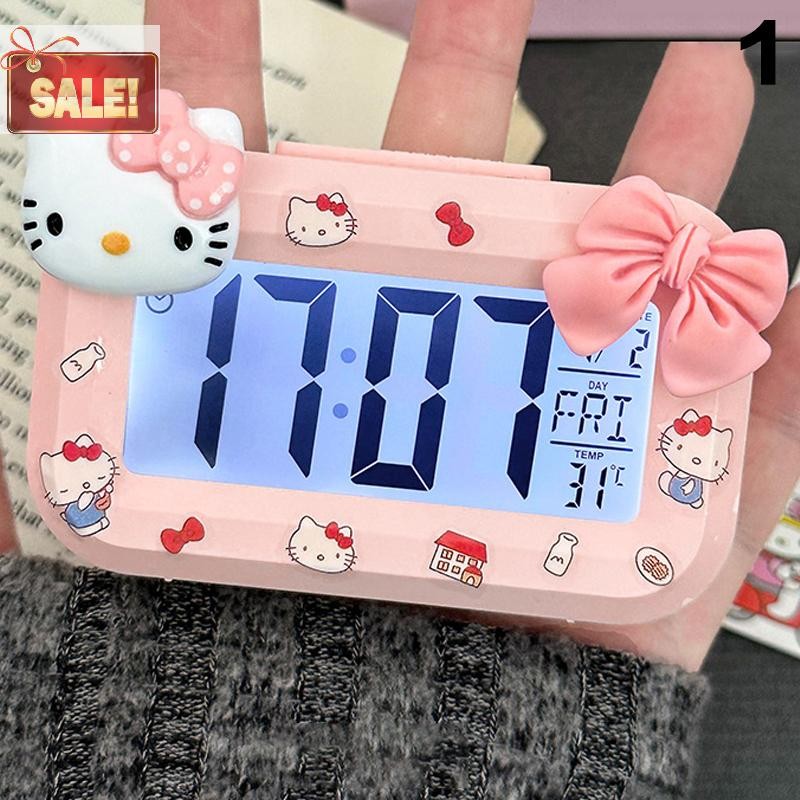 Bl Sanrio Hello Kitty นาฬิกาปลุกการ์ตูน Mini Kitty Cat Noctilucent ...