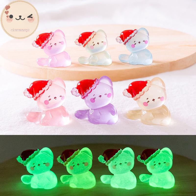 Chee Luminous Micro Landscape Christmas Cat เครื่องประดับ DIY เรซิ่นลาน ...