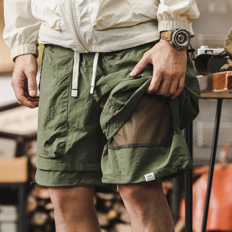ERSHENSHI กันน้ํากลางแจ้ง Quick-Drying Workwear กางเกงขาสั้นผู้ชายฤดู ...