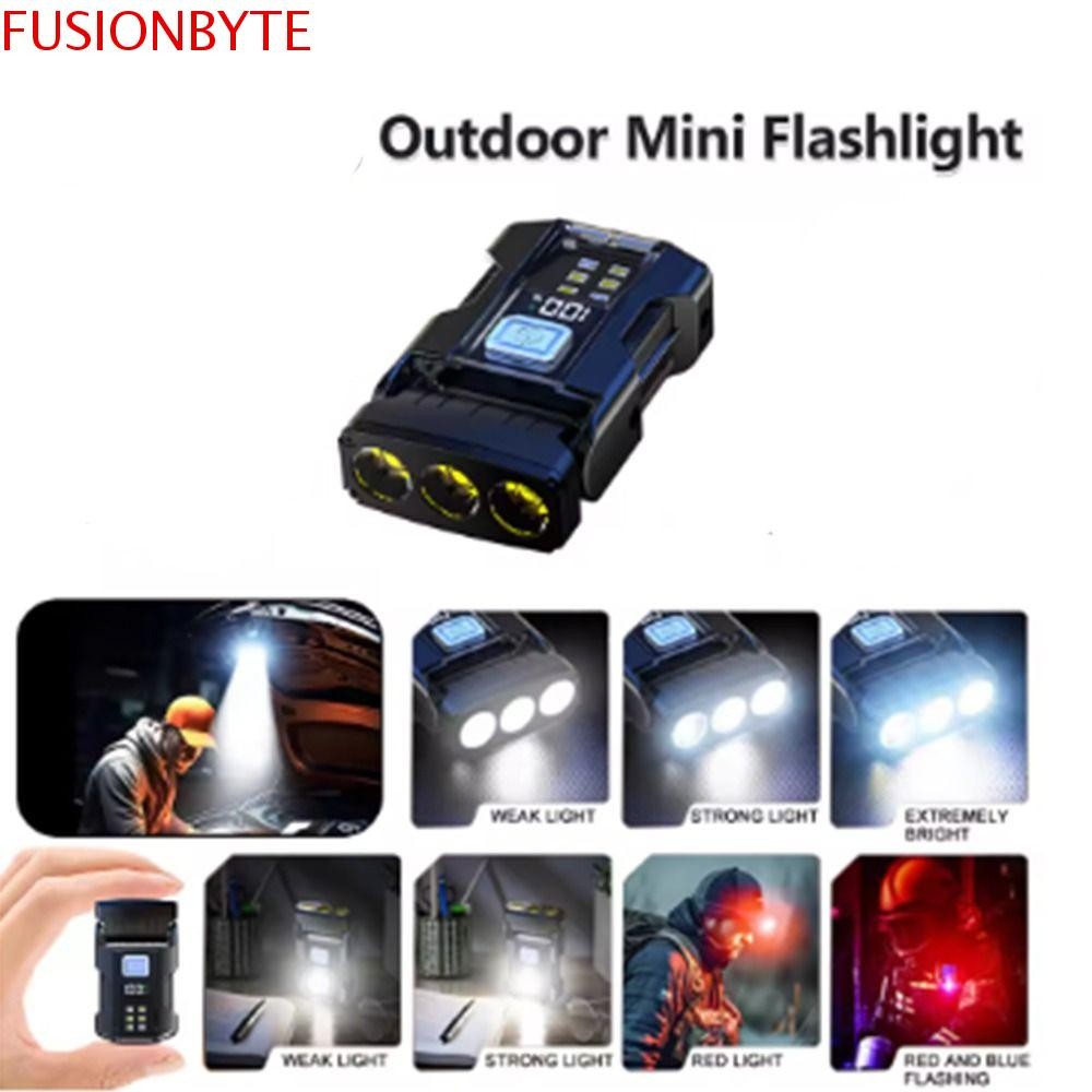 FUSIONBYTE หมวกคลิปไฟ, จอแสดงผล LED ไฟฉายหมุนได้สว่างเป็นพิเศษ, ไฟฉายแม่เหล็กหางแบบพกพากันน้ํา ...