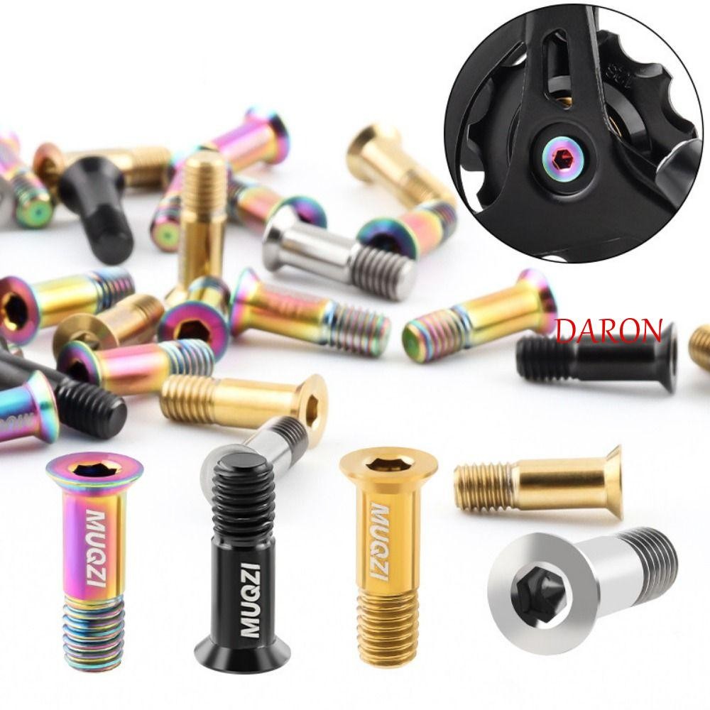 DARON 2PCS ด้านหลัง Derailleur Pulley Fixing Bolts, Titanium Alloy M5 สกรูด้านหลัง Derailleur ...