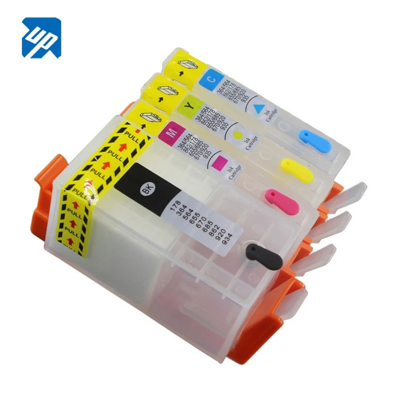ตลับหมึกเปล่าแบบเติมได้ 4 ชิ้น ใช้ได้กับ HP 902 904 903XL สำหรับ hp pro ...