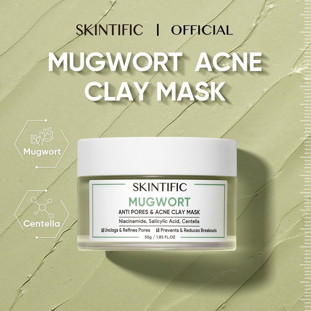 Skintific Mugwort Mask Anti Pores & Acne Clay Mask มาส์กโคลนให้ความชุ่ม ...
