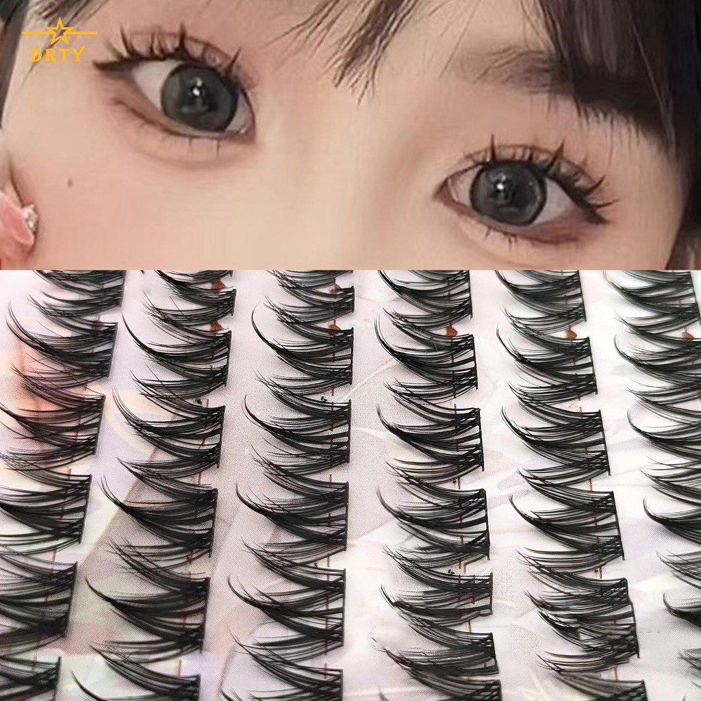 ผู้หญิง Devil Elf Eyelash Clusters Curling สวมใส่สบาย Fluffy ปลอม ...