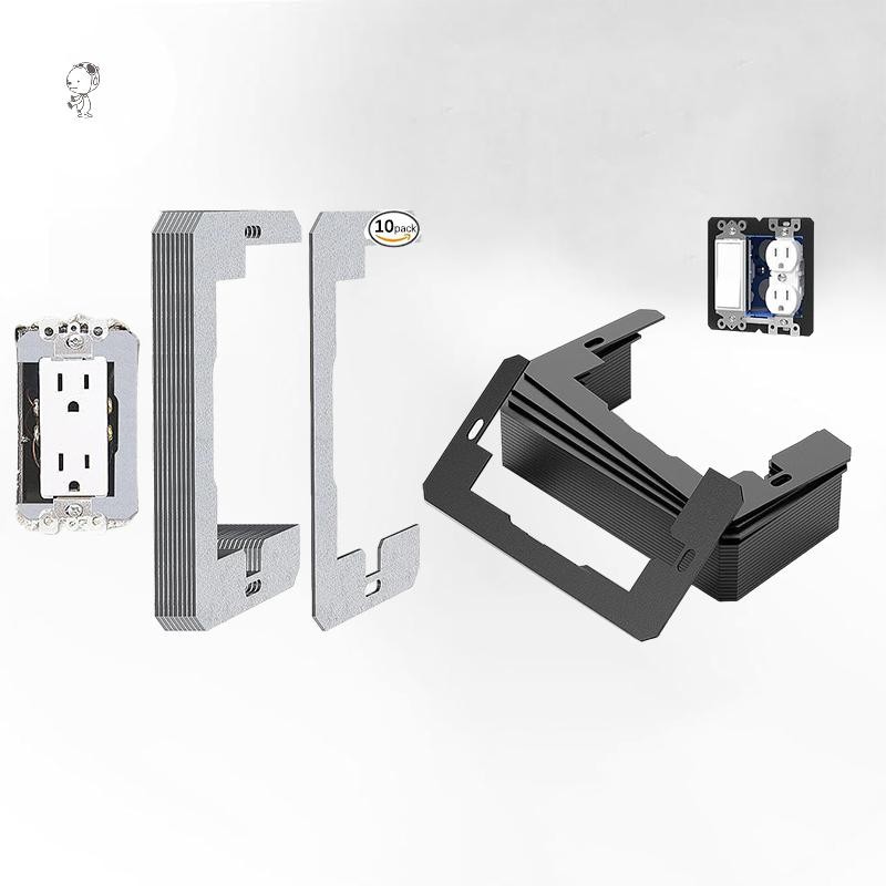 Moe 10pcs โลหะไฟฟ้ากล่อง Levelers Wall Outlet Shims อลูมิเนียม Spacer ...