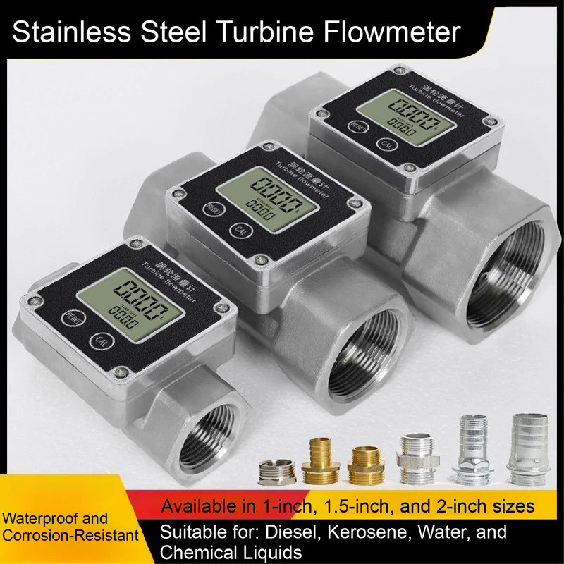 Turbine Flow Meter Stainless Steel Electronic Turbine Flowmeter Digital Liquid Flow Meter High ...