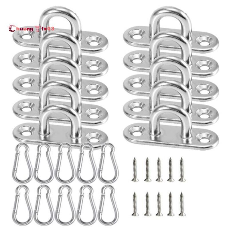 Chuangtfx0310 ชิ้นจานตาสแตนเลส U Hook,10 ชิ้นสแตนเลส Snap Hook, Staple ...