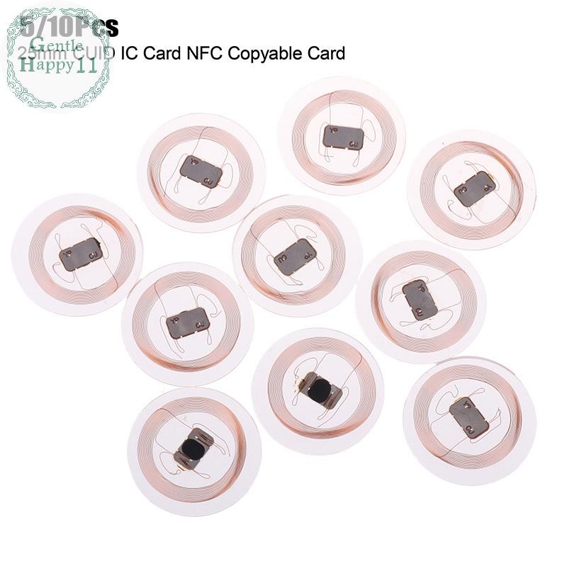 Gentlehappy 5/10pcs CUID NFC แท็ก 25 มม.เขียนเหรียญโปร่งใส NFC ป้ายสําหรับ Proximity Keyfobs ...
