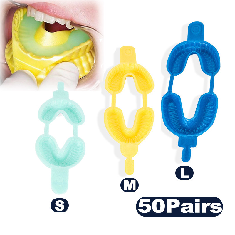 50 คู่ทันตกรรม Arch ถาดทันตกรรมฟลูออไรด์ทิ้ง Dual Arch ถาดสําหรับเจลโฟม ...
