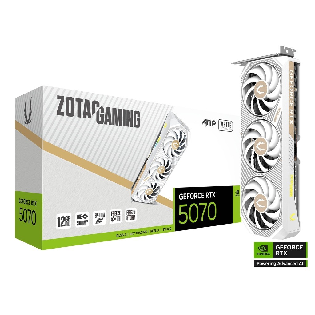 ZOTAC GAMING GEFORCE RTX5070 AMP WHITE EDITION 12GB 192BIT GDDR7(P288 ...