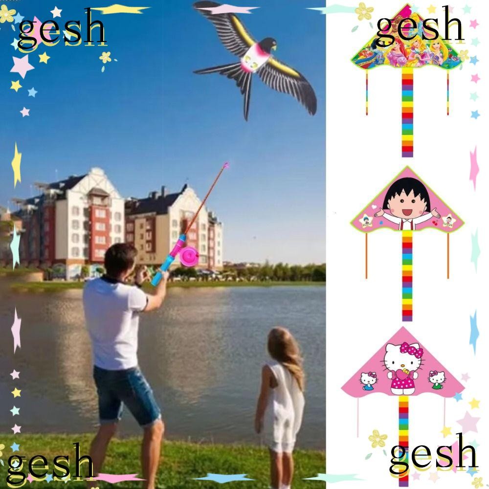 GESH1 เด็ก Kite ของเล่น, Hello Kitty Sofia Princess 1M การ์ตูน Kites ...