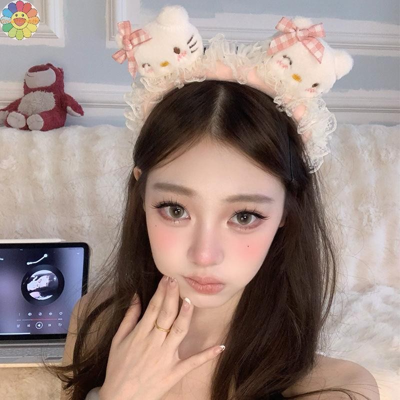 GOGO Hello Kitty Hairband การ์ตูนน่ารัก Hello Kitty Kawaii สาวหัวใจ ...