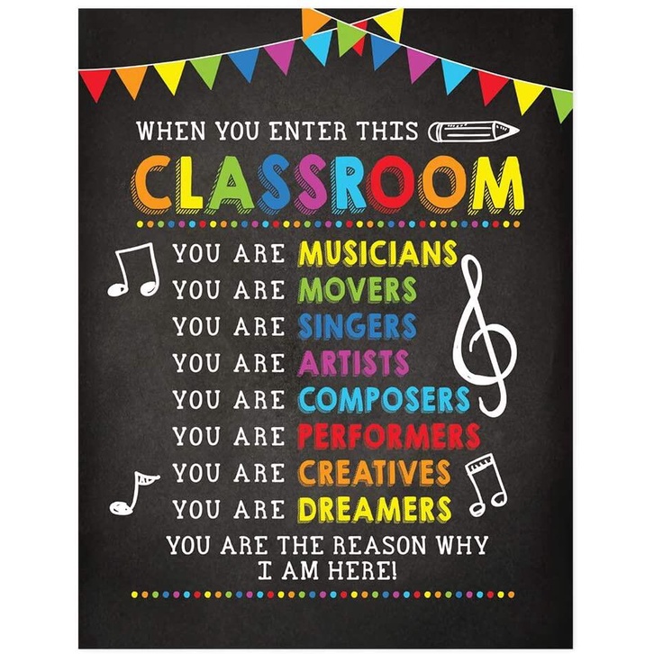 Claroom ครู Wall Art Decor Poter Ign 85x11 นิ้ว Muic Room เมื่อเข้าสู่ ...