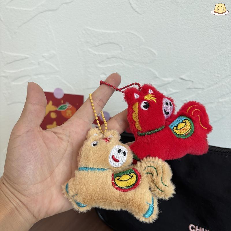 [GZ] การ์ตูน Plush Pony พวงกุญแจม้าปี Mascot จี้กระเป๋าเป้สะพายหลังแขวน ...