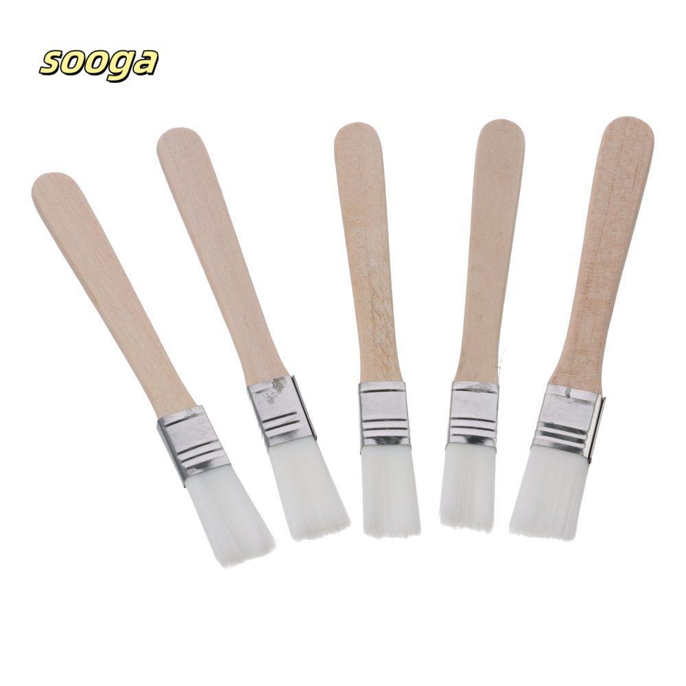 SOOGA 1/12 ชิ้นแปรงทาสี, เครื่องมือภาพวาดไนลอน 0.5 นิ้ว, ผนังด้ามไม้ ...