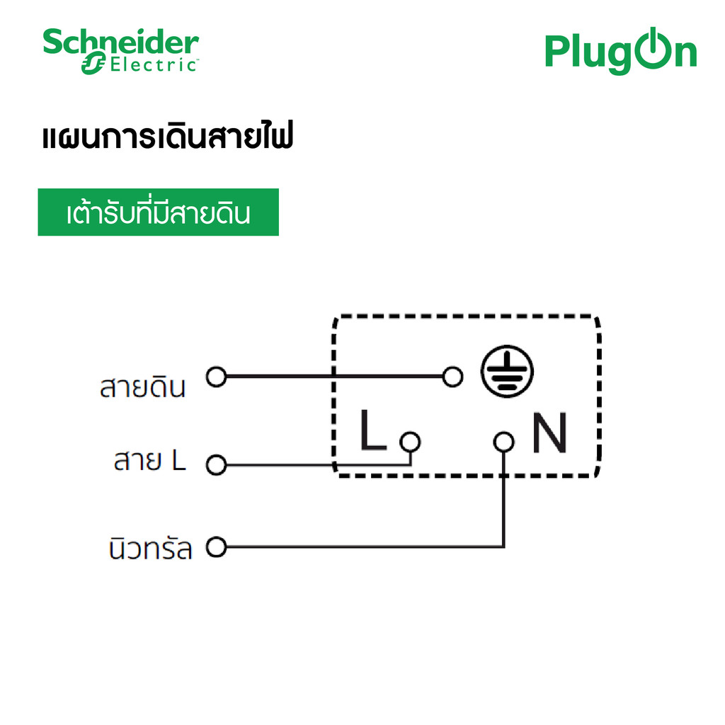 Schneider Electric ชุดสวิตช์ทางเดียว+เต้ารับเดี่ยว 3ขา 16A 250V สีขาว ...