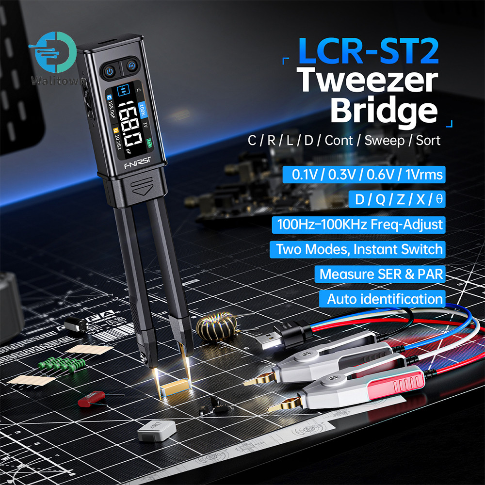 FNIRSI LCR-ST2 อัจฉริยะ Tweezer LCR Bridge SMD ไดโอดเครื่องทดสอบแรงดัน ...