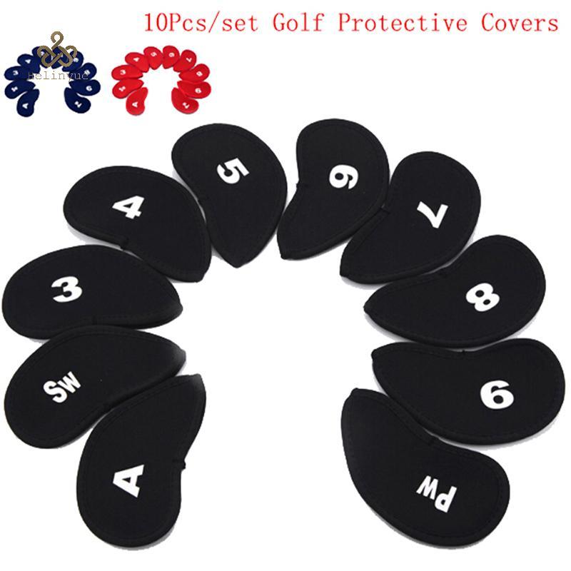 HELINYUE 10 ชิ้น Neoprene Golf Club Putter Cover Wedge Iron ป้องกัน ...