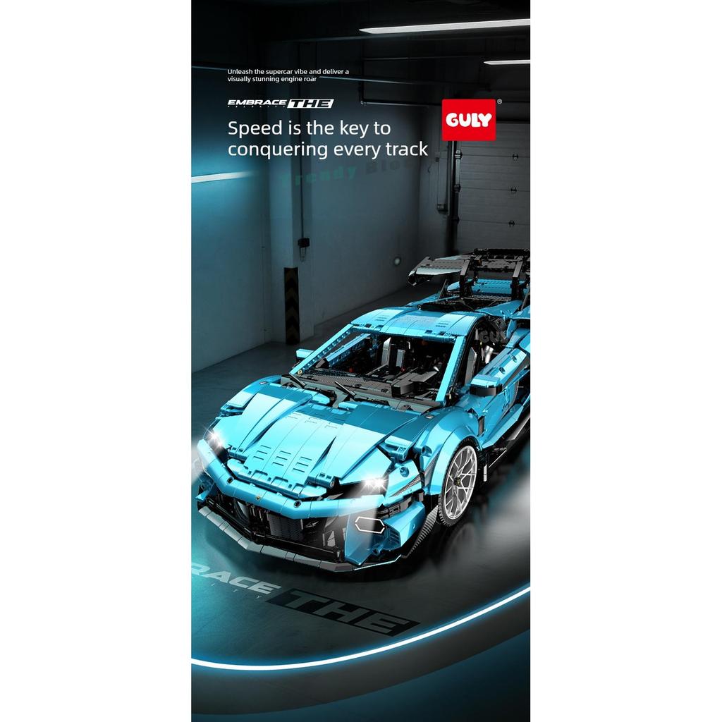 10660,Aventador SVj,1:8 รถ Building Blocks Technic Electroplated Blue ...