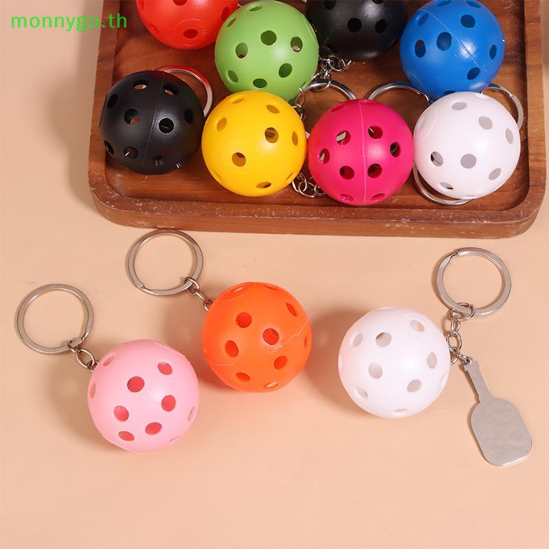 Monnygo Creative Pickleball Racket พวงกุญแจโลหะสีสัน Hollow Golf Ball ...