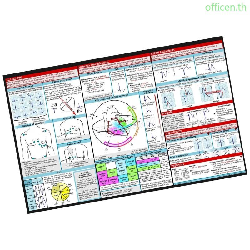Cen Double Side EKG Interpretation Guide Instruction Electrocardiogram ...