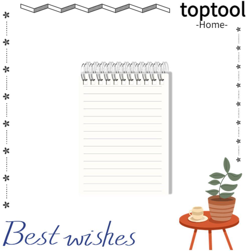 TOPTOOL Spiral Notepad, กริด/Blank/สายแนวนอน Flip Over Design Coil ...