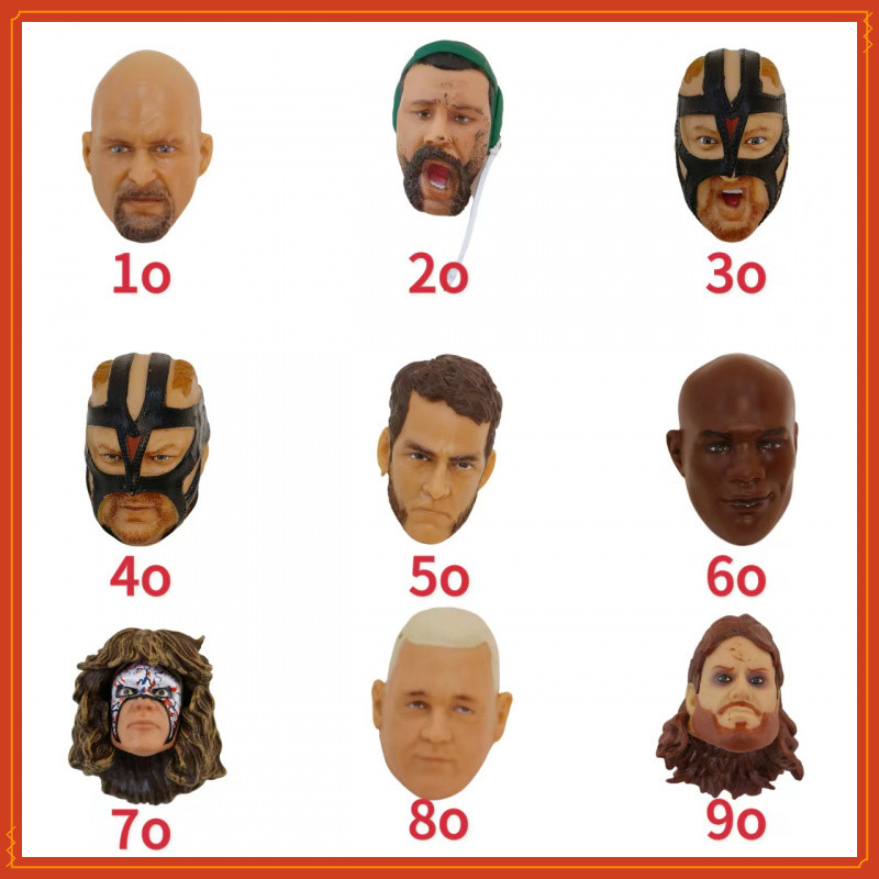 WWE Wrestler ตุ๊กตาหัวแกะสลักอุปกรณ์เสริม 6-7 นิ้ว Action Figure ...