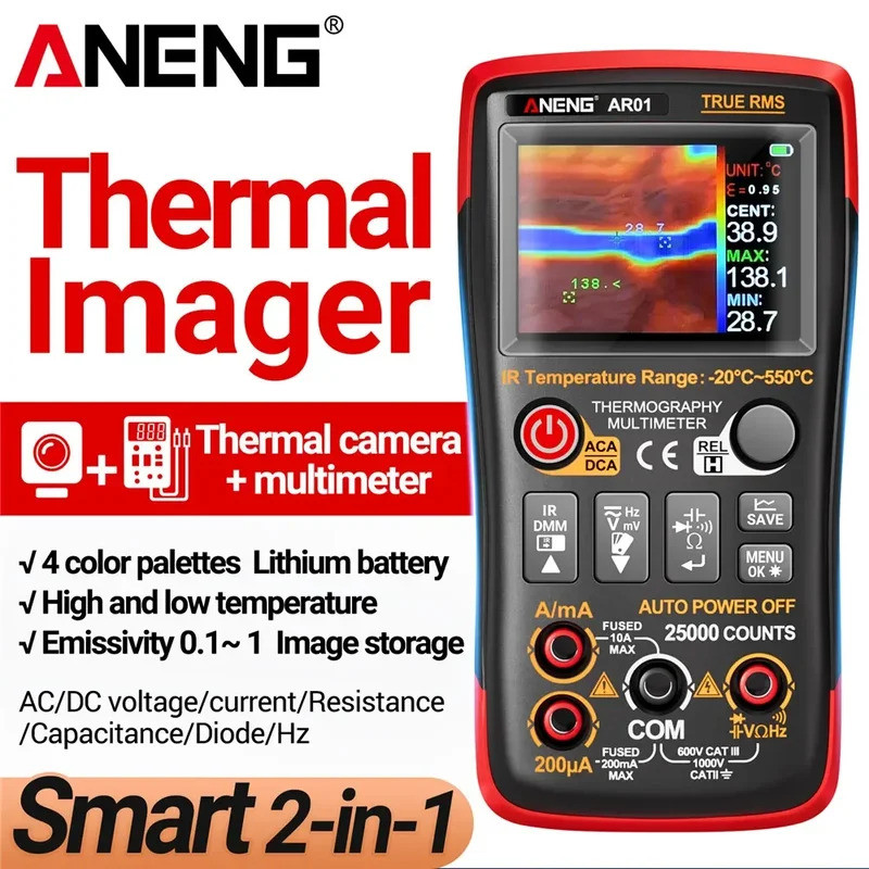 ANENG AR01 ตัวเก็บประจุมัลติมิเตอร์ Thermal Imager 2-in-1 25000 นับรถ ...