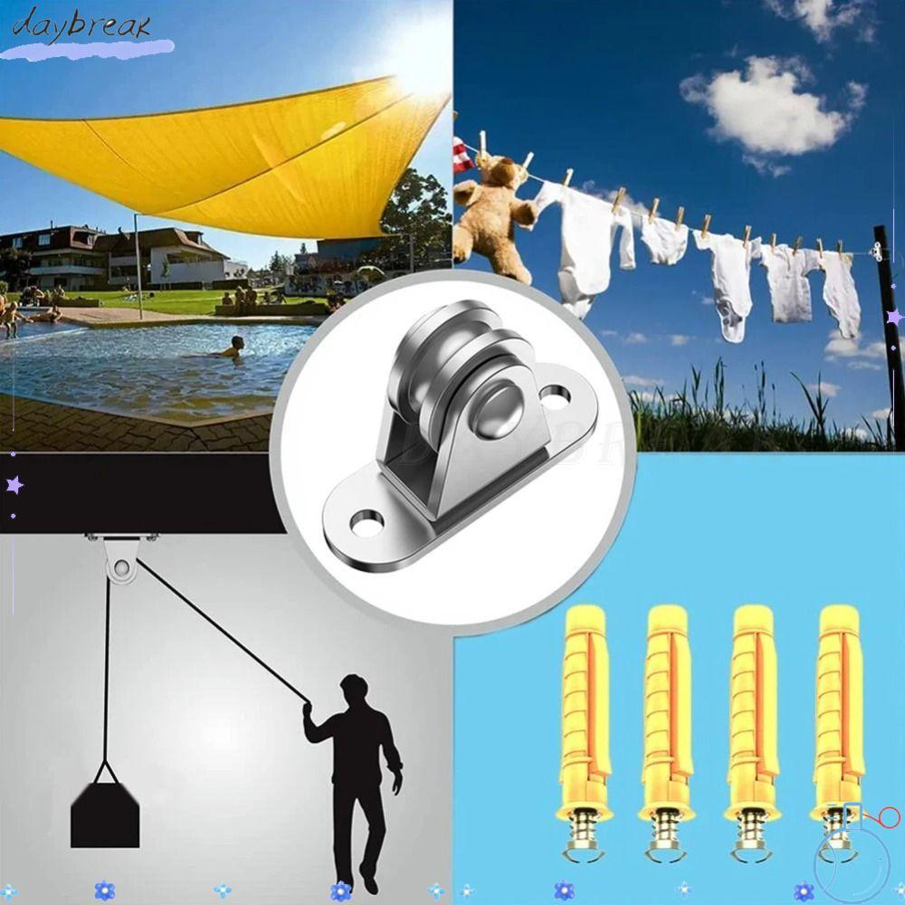 DAYBREAK 2 ชิ้น Heavy Duty Fix Pulley,ติดผนังที่ถอดออกได้รอกบล็อกชุด ...