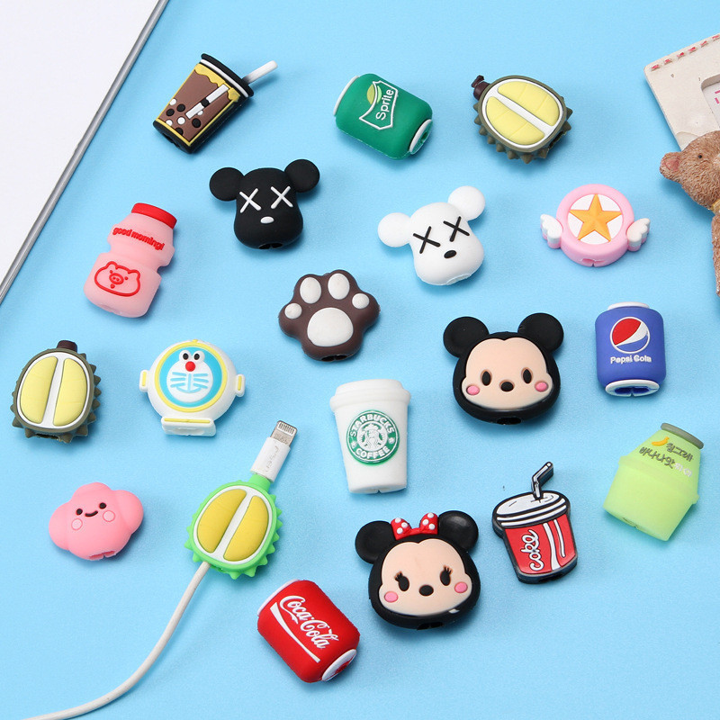 RETAIL น่ารัก 3D Character Charger Cable End Protector ตัวป้องกันสาย ...