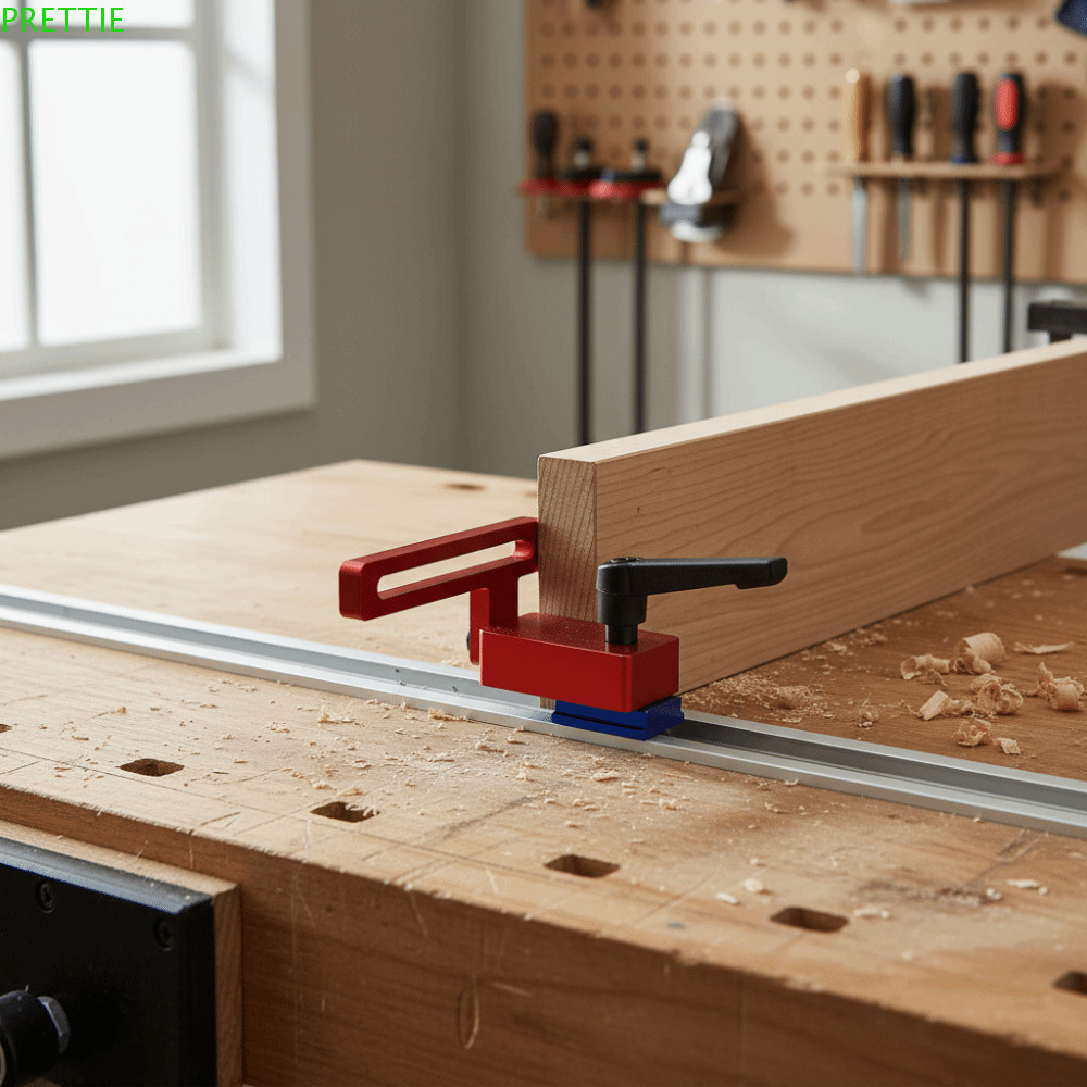 PRETTIE Miter Track Stop, ล็อคกลไกอลูมิเนียมก่อสร้าง T Track Stop Block ...