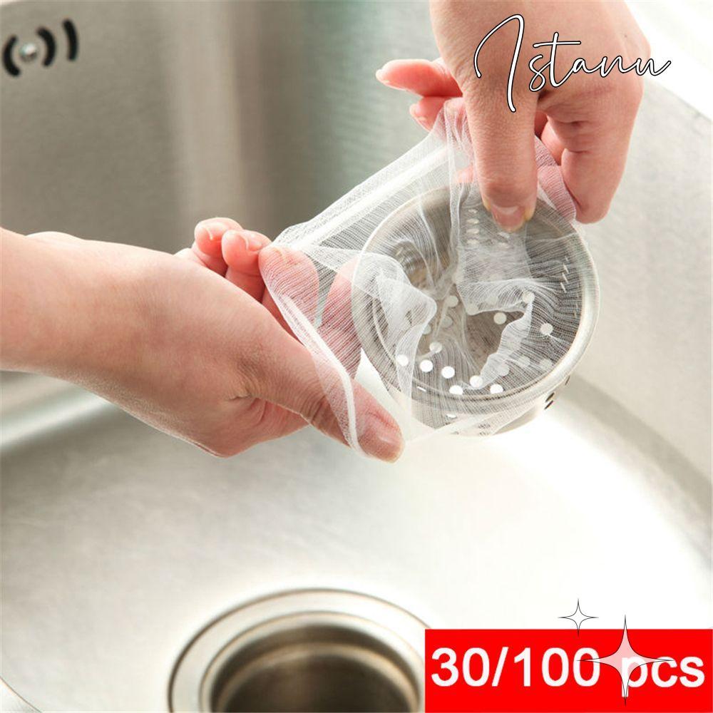 ISTANU 30/100 ชิ้นอ่างล้างจานกรองทิ้งผมแยกถุงขยะอุดตันป้องกัน | Shopee ...