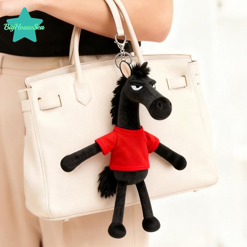 [Sea-t] Horse Year Mascot Cool And Alof Black Horse Bag Pendant Plush ...