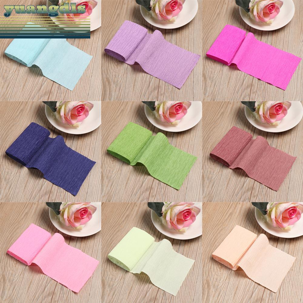 YUANG 250*10 ซม. Origami งานแต่งงานตกแต่งดอกไม้แฟชั่น Crinkleled ม้วน ...