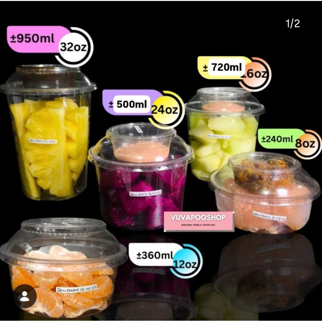 5 ชิ้นตัดผลไม้ RUJAK CUP / 2IN1 PACKAGING / PUDDING FLA PACKAGING ...